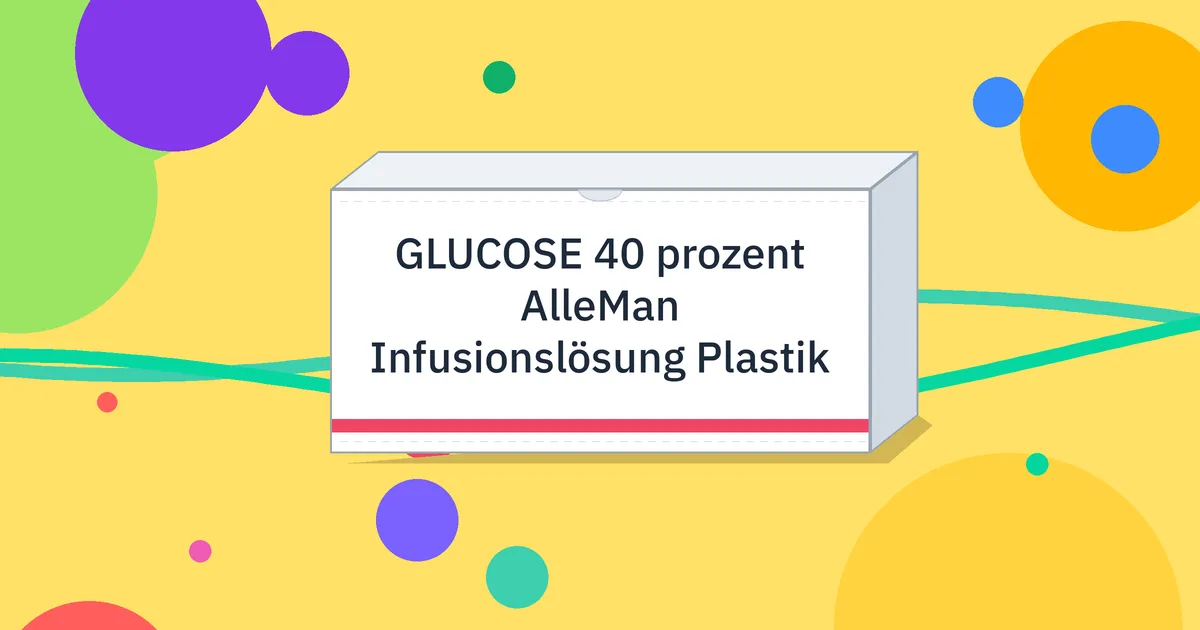 Symbolbild: Packung mit der Aufschrift GLUCOSE 40 prozent AlleMan Infusionslösung Plastik (PZN 04929170) – Verfügbarkeit und Bezug in Apotheken in Frankfurt am Main