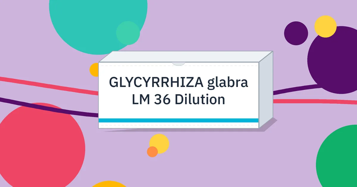 Symbolbild: Packung mit der Aufschrift GLYCYRRHIZA glabra LM 36 Dilution (PZN 12881081) – Verfügbarkeit und Bezug in Apotheken in Frankfurt am Main