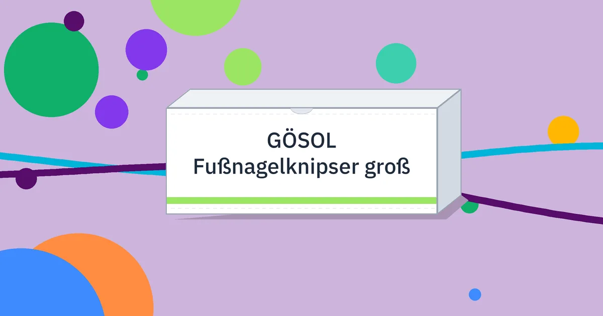 Symbolbild: Packung mit der Aufschrift GÖSOL Fußnagelknipser groß (PZN 19628876) – Verfügbarkeit und Bezug in Apotheken in Frankfurt am Main