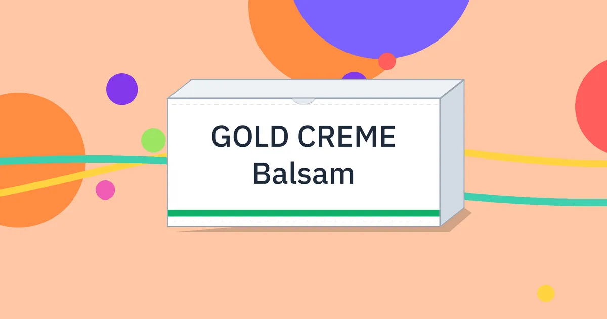 Symbolbild: Packung mit der Aufschrift GOLD CREME Balsam (PZN 19907429) – Verfügbarkeit und Bezug in Apotheken in Frankfurt am Main