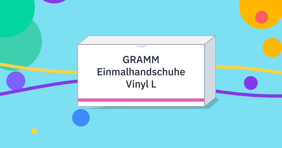 Symbolbild: Packung mit der Aufschrift GRAMM Einmalhandschuhe Vinyl L (PZN 07356823) – Verfügbarkeit und Bezug in Apotheken in Frankfurt am Main