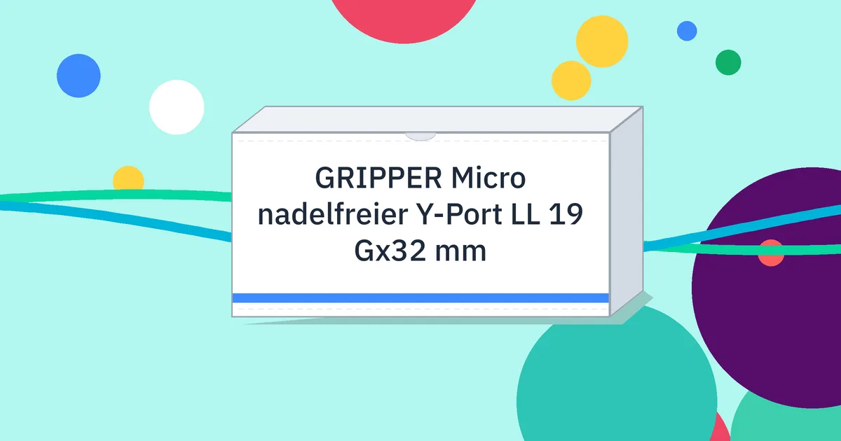 Symbolbild: Packung mit der Aufschrift GRIPPER Micro nadelfreier Y-Port LL 19 Gx32 mm (PZN 09676064) – Verfügbarkeit und Bezug in Apotheken in Frankfurt am Main