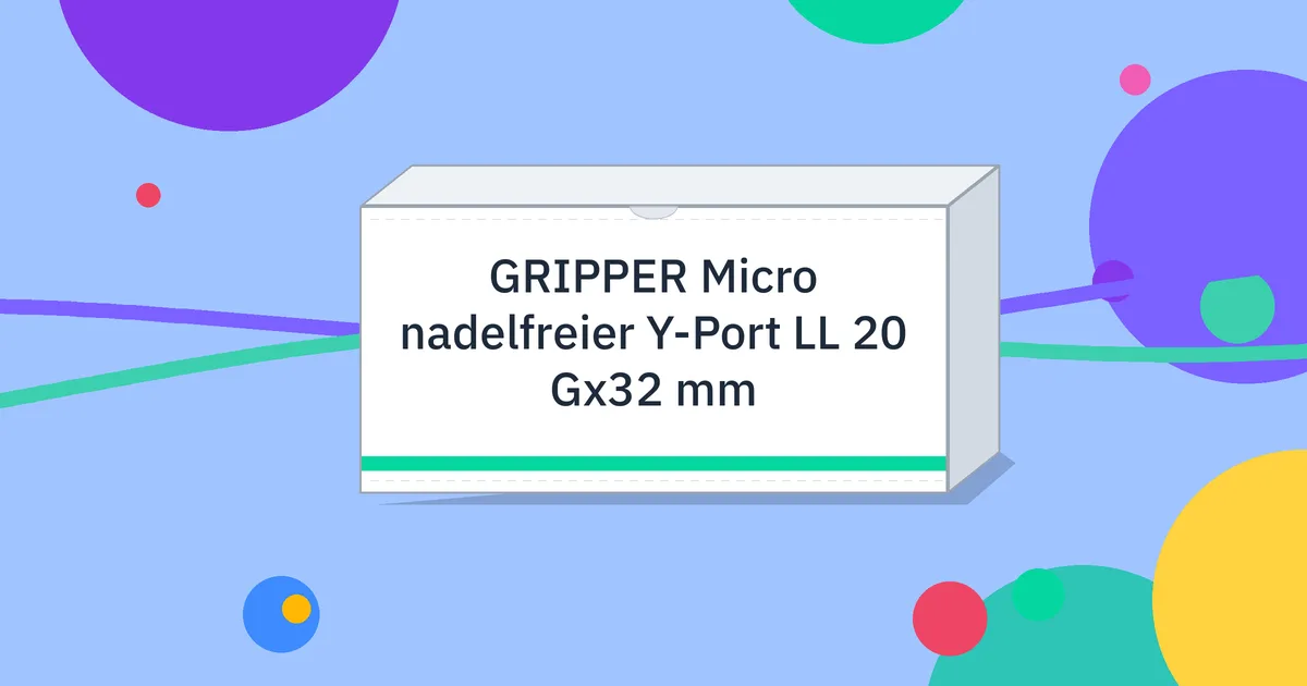 Symbolbild: Packung mit der Aufschrift GRIPPER Micro nadelfreier Y-Port LL 20 Gx32 mm (PZN 16747391) – Verfügbarkeit und Bezug in Apotheken in Frankfurt am Main