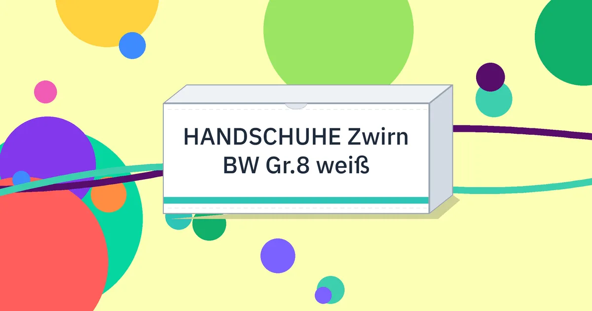 Symbolbild: Packung mit der Aufschrift HANDSCHUHE Zwirn BW Gr.8 weiß (PZN 03163837) – Verfügbarkeit und Bezug in Apotheken in Frankfurt am Main