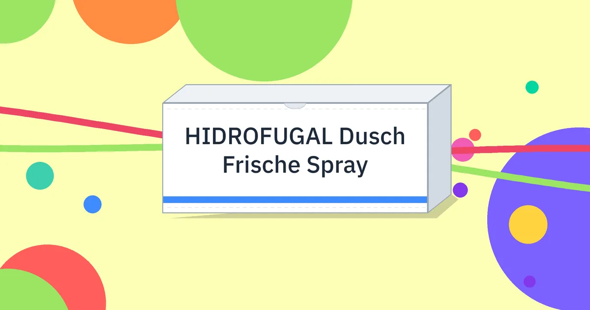 Symbolbild: Packung mit der Aufschrift HIDROFUGAL Dusch Frische Spray (PZN 11517775) – Verfügbarkeit und Bezug in Apotheken in Frankfurt am Main