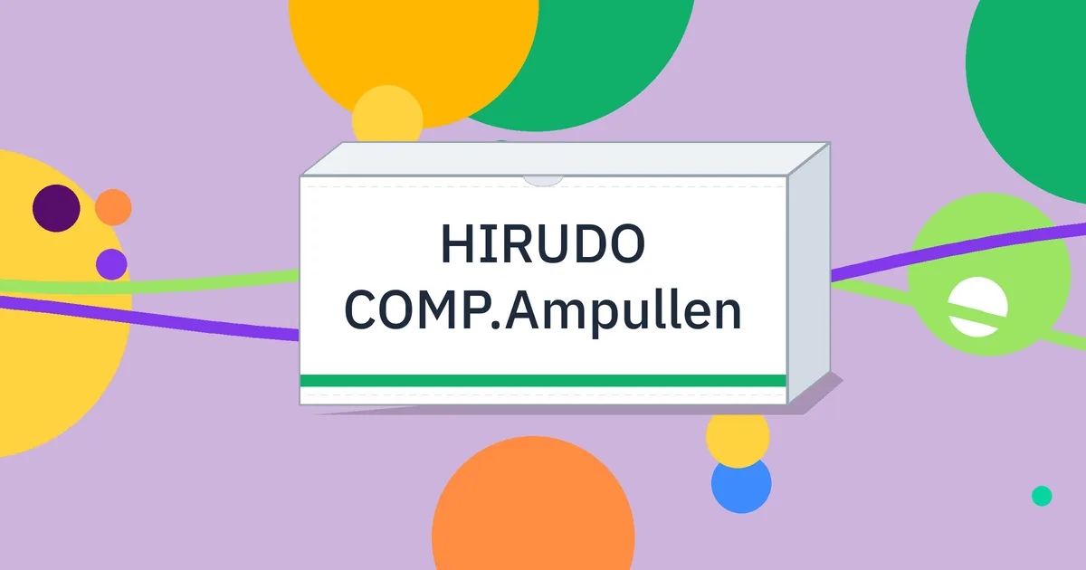 Symbolbild: Packung mit der Aufschrift HIRUDO COMP.Ampullen (PZN 01751576) – Verfügbarkeit und Bezug in Apotheken in Frankfurt am Main