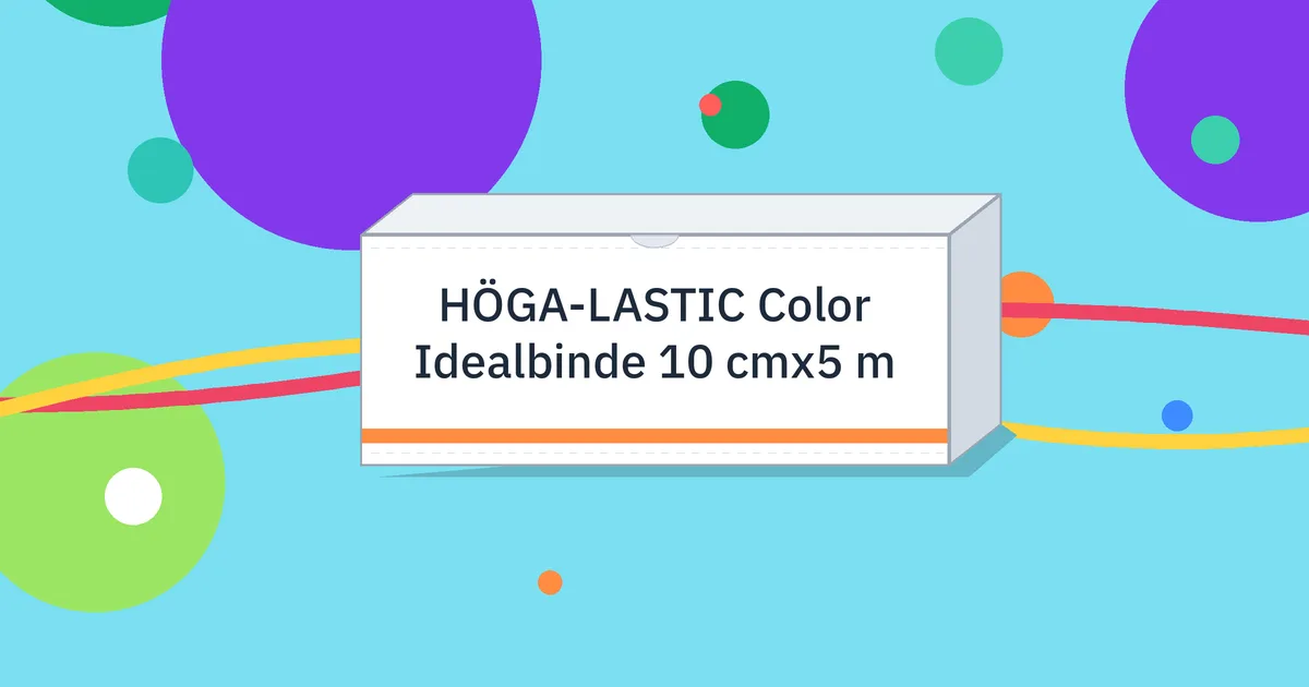 Symbolbild: Packung mit der Aufschrift HÖGA-LASTIC Color Idealbinde 10 cmx5 m (PZN 02331238) – Verfügbarkeit und Bezug in Apotheken in Frankfurt am Main