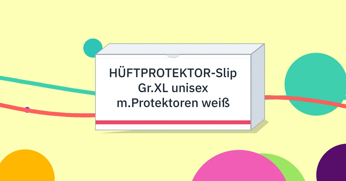 Symbolbild: Packung mit der Aufschrift HÜFTPROTEKTOR-Slip Gr.XL unisex m.Protektoren weiß (PZN 14268114) – Verfügbarkeit und Bezug in Apotheken in Frankfurt am Main