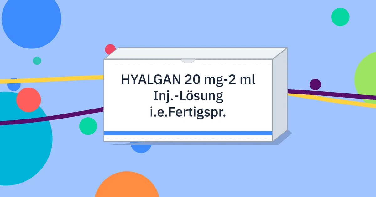 Symbolbild: Packung mit der Aufschrift HYALGAN 20 mg-2 ml Inj.-Lösung i.e.Fertigspr. (PZN 16893425) – Verfügbarkeit und Bezug in Apotheken in Frankfurt am Main