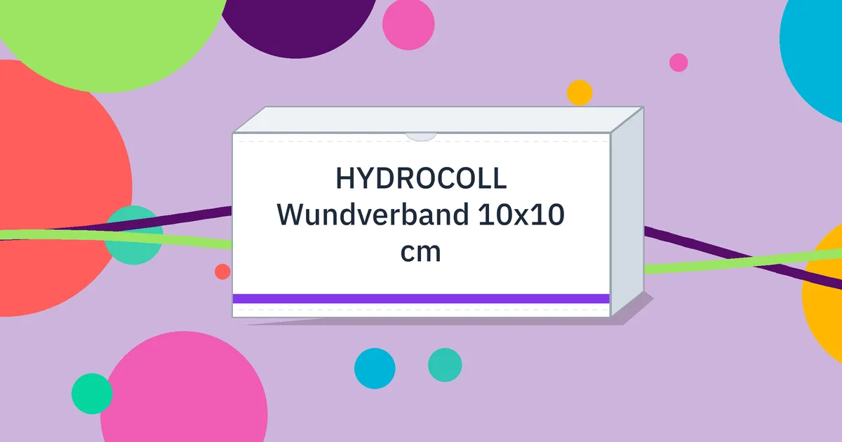Symbolbild: Packung mit der Aufschrift HYDROCOLL Wundverband 10x10 cm (PZN 16260878) – Verfügbarkeit und Bezug in Apotheken in Frankfurt am Main