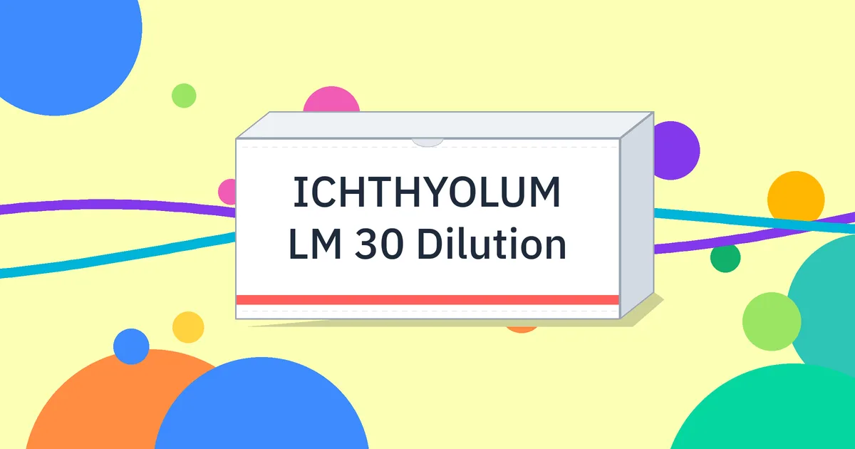 Symbolbild: Packung mit der Aufschrift ICHTHYOLUM LM 30 Dilution (PZN 13558821) – Verfügbarkeit und Bezug in Apotheken in Frankfurt am Main