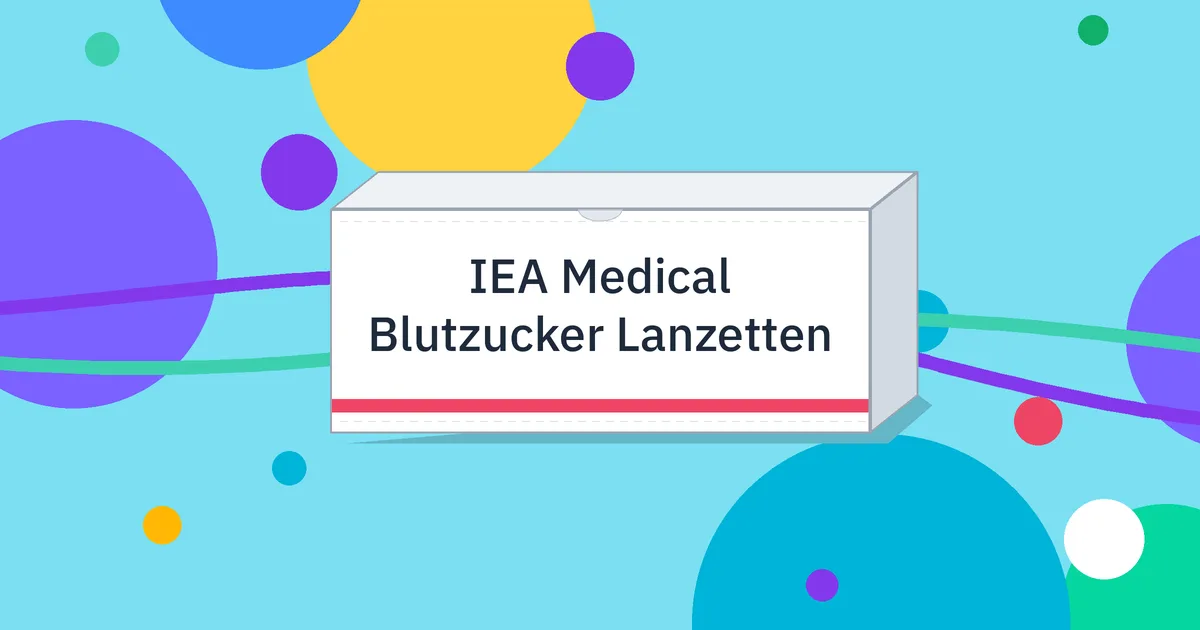 Symbolbild: Packung mit der Aufschrift IEA Medical Blutzucker Lanzetten (PZN 19635770) – Verfügbarkeit und Bezug in Apotheken in Frankfurt am Main