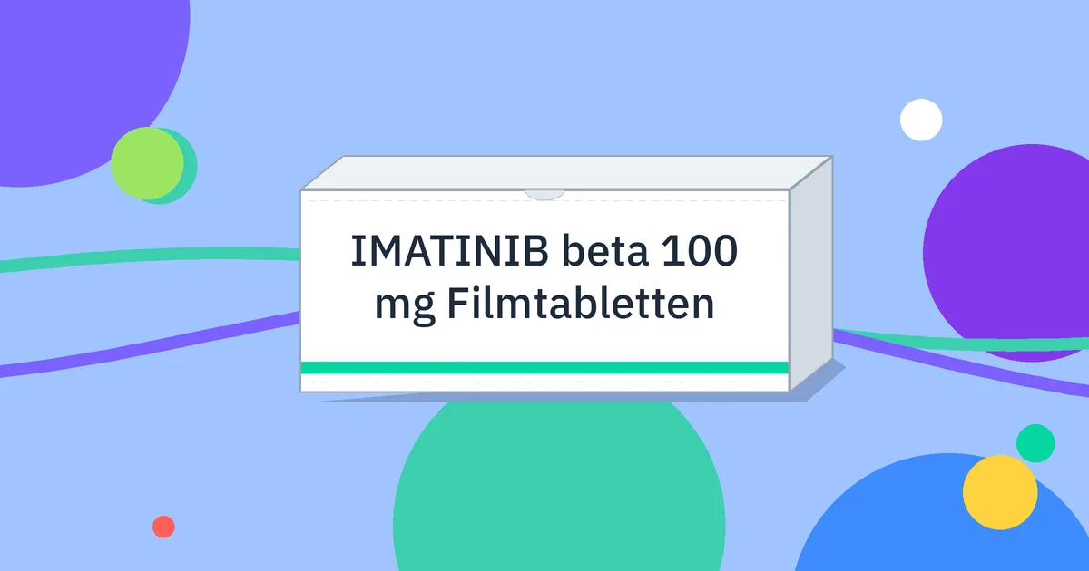 Symbolbild: Packung mit der Aufschrift IMATINIB beta 100 mg Filmtabletten (PZN 00233419) – Verfügbarkeit und Bezug in Apotheken in Frankfurt am Main