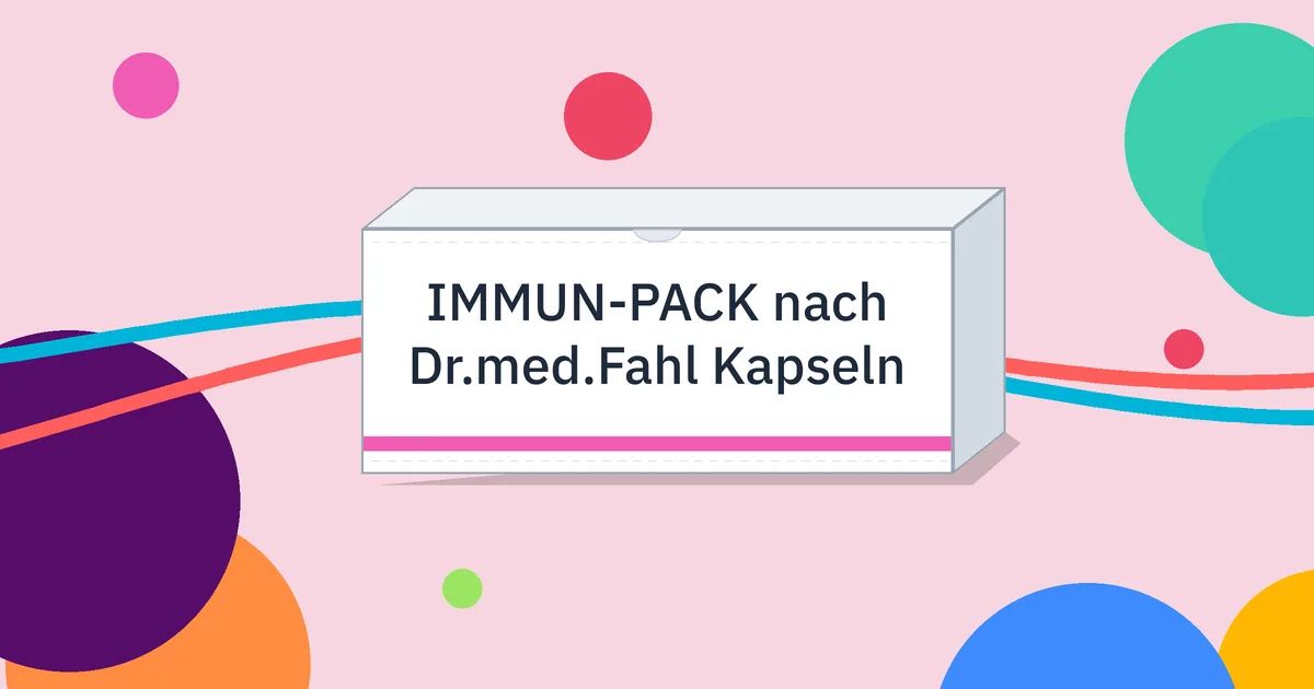 Symbolbild: Packung mit der Aufschrift IMMUN-PACK nach Dr.med.Fahl Kapseln (PZN 03296946) – Verfügbarkeit und Bezug in Apotheken in Frankfurt am Main