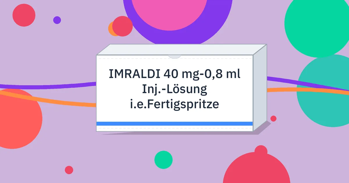 Symbolbild: Packung mit der Aufschrift IMRALDI 40 mg-0,8 ml Inj.-Lösung i.e.Fertigspritze (PZN 15617189) – Verfügbarkeit und Bezug in Apotheken in Frankfurt am Main