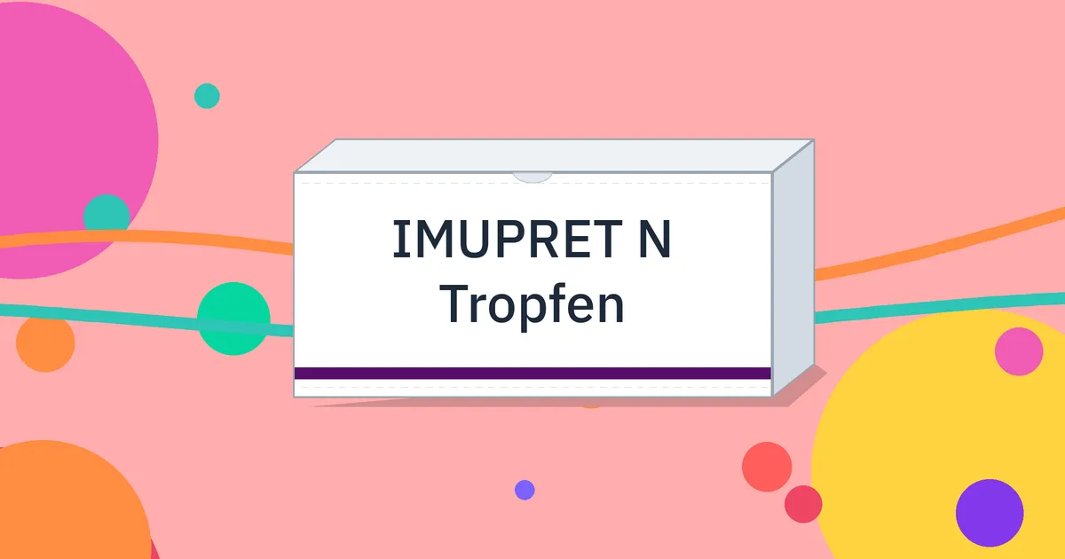 Symbolbild: Packung mit der Aufschrift IMUPRET N Tropfen (PZN 09775903) – Verfügbarkeit und Bezug in Apotheken in Frankfurt am Main