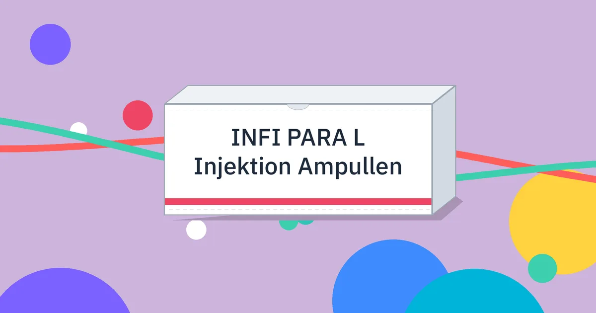 Symbolbild: Packung mit der Aufschrift INFI PARA L Injektion Ampullen (PZN 00049176) – Verfügbarkeit und Bezug in Apotheken in Frankfurt am Main