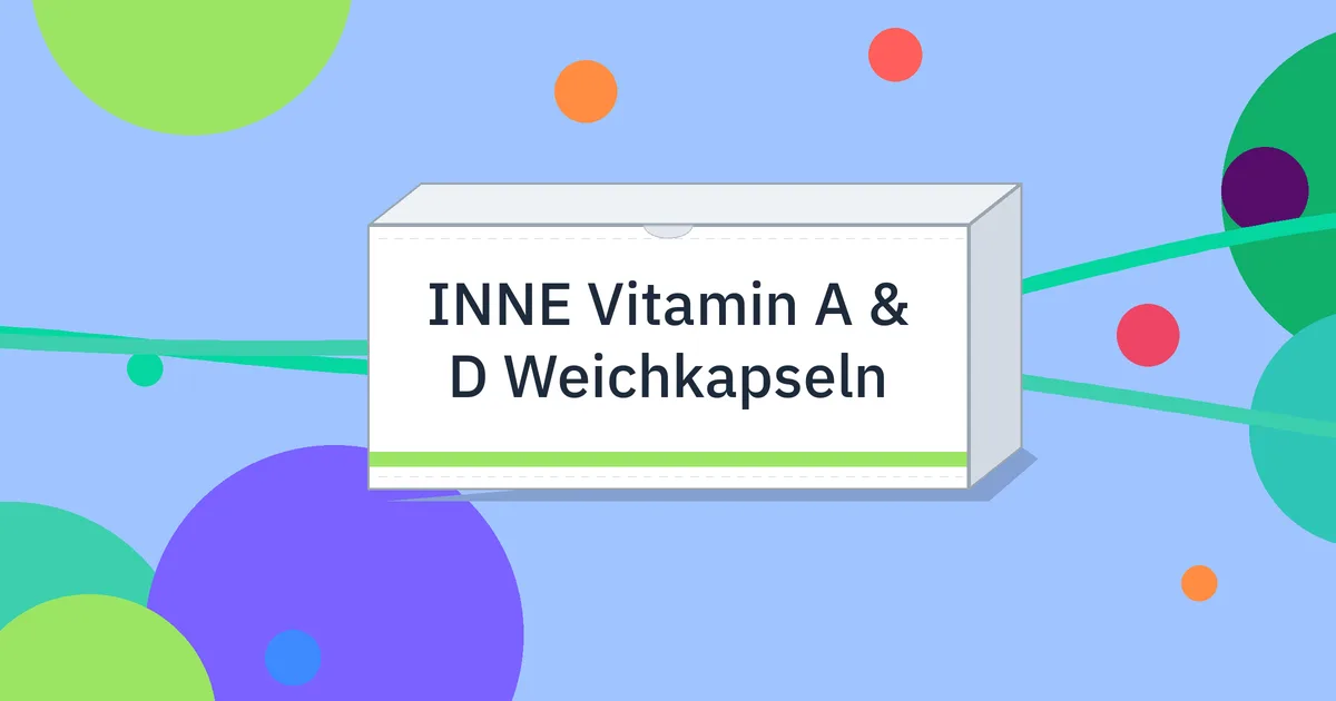 Symbolbild: Packung mit der Aufschrift INNE Vitamin A & D Weichkapseln (PZN 20290885) – Verfügbarkeit und Bezug in Apotheken in Frankfurt am Main