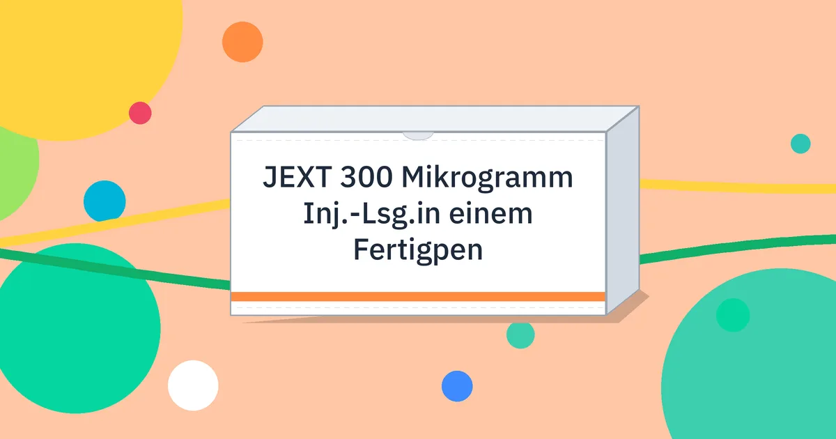 Symbolbild: Packung mit der Aufschrift JEXT 300 Mikrogramm Inj.-Lsg.in einem Fertigpen (PZN 19065887) – Verfügbarkeit und Bezug in Apotheken in Frankfurt am Main