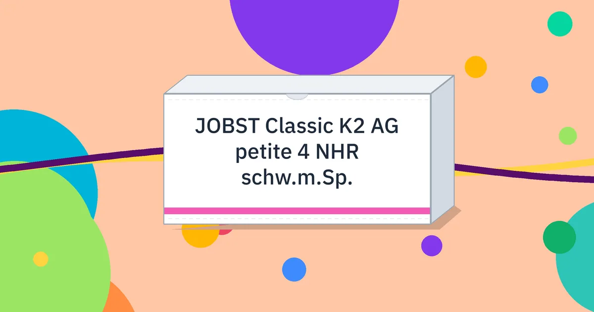 Symbolbild: Packung mit der Aufschrift JOBST Classic K2 AG petite 4 NHR schw.m.Sp. (PZN 10728033) – Verfügbarkeit und Bezug in Apotheken in Frankfurt am Main