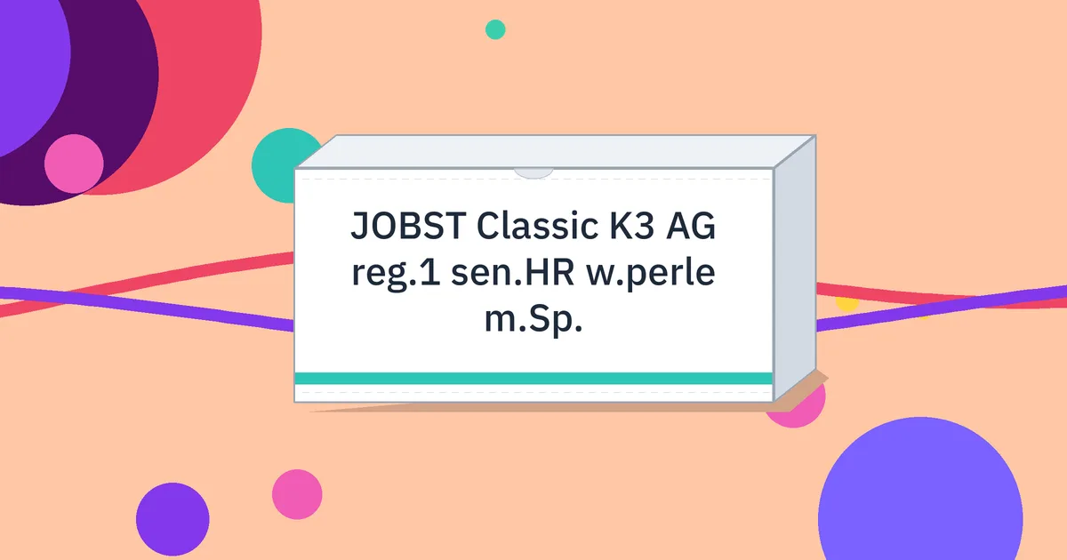 Symbolbild: Packung mit der Aufschrift JOBST Classic K3 AG reg.1 sen.HR w.perle m.Sp. (PZN 17957653) – Verfügbarkeit und Bezug in Apotheken in Frankfurt am Main