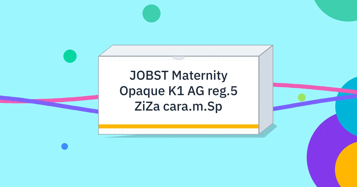 Symbolbild: Packung mit der Aufschrift JOBST Maternity Opaque K1 AG reg.5 ZiZa cara.m.Sp (PZN 15850017) – Verfügbarkeit und Bezug in Apotheken in Frankfurt am Main
