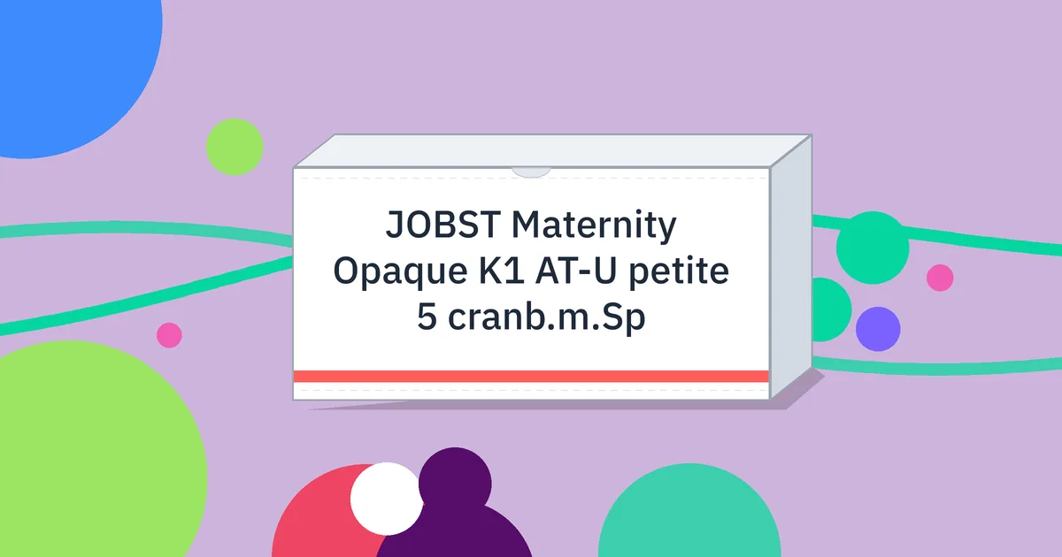 Symbolbild: Packung mit der Aufschrift JOBST Maternity Opaque K1 AT-U petite 5 cranb.m.Sp (PZN 15857686) – Verfügbarkeit und Bezug in Apotheken in Frankfurt am Main