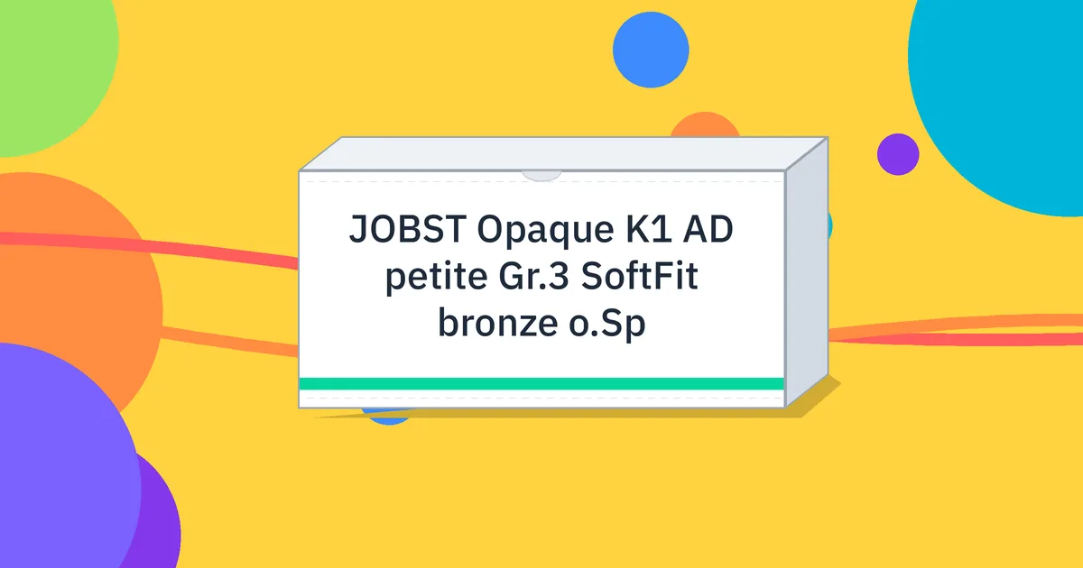 Symbolbild: Packung mit der Aufschrift JOBST Opaque K1 AD petite Gr.3 SoftFit bronze o.Sp (PZN 13080360) – Verfügbarkeit und Bezug in Apotheken in Frankfurt am Main