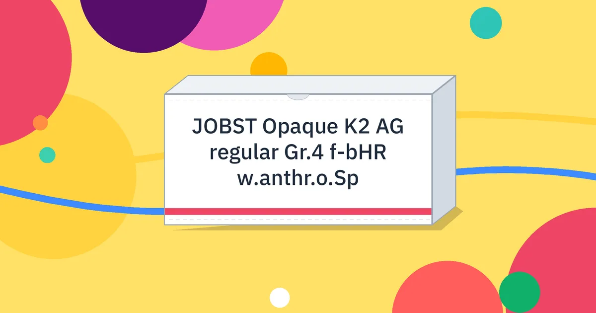 Symbolbild: Packung mit der Aufschrift JOBST Opaque K2 AG regular Gr.4 f-bHR w.anthr.o.Sp (PZN 16283023) – Verfügbarkeit und Bezug in Apotheken in Frankfurt am Main
