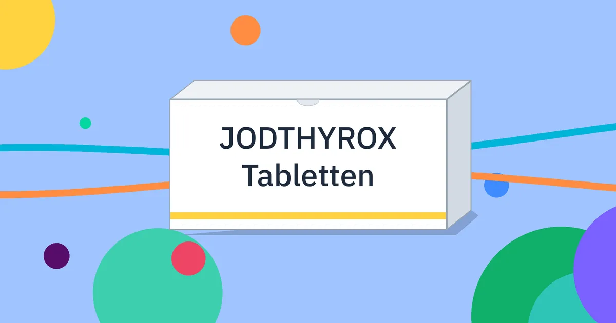 Symbolbild: Packung mit der Aufschrift JODTHYROX Tabletten (PZN 02082723) – Verfügbarkeit und Bezug in Apotheken in Frankfurt am Main