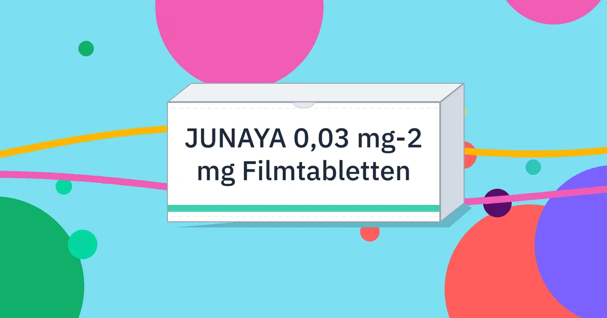 Symbolbild: Packung mit der Aufschrift JUNAYA 0,03 mg-2 mg Filmtabletten (PZN 17975786) – Verfügbarkeit und Bezug in Apotheken in Frankfurt am Main