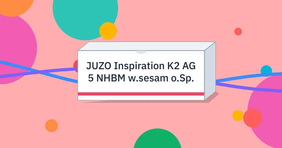 Symbolbild: Packung mit der Aufschrift JUZO Inspiration K2 AG 5 NHBM w.sesam o.Sp. (PZN 14919014) – Verfügbarkeit und Bezug in Apotheken in Frankfurt am Main