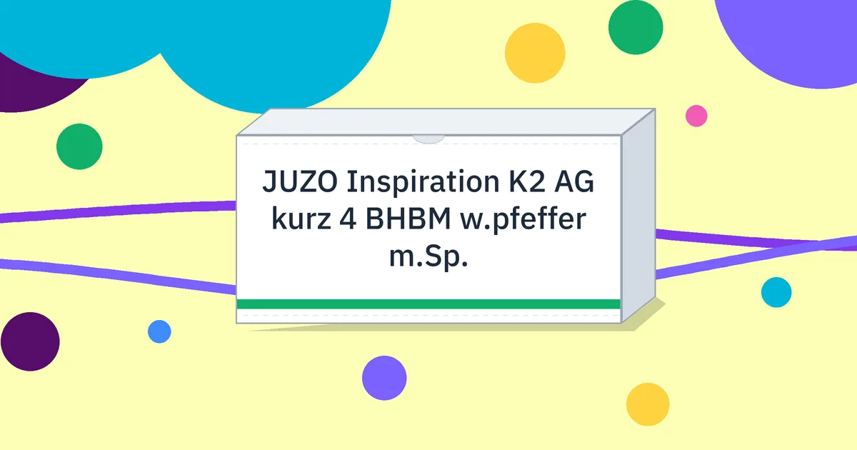 Symbolbild: Packung mit der Aufschrift JUZO Inspiration K2 AG kurz 4 BHBM w.pfeffer m.Sp. (PZN 14883138) – Verfügbarkeit und Bezug in Apotheken in Frankfurt am Main