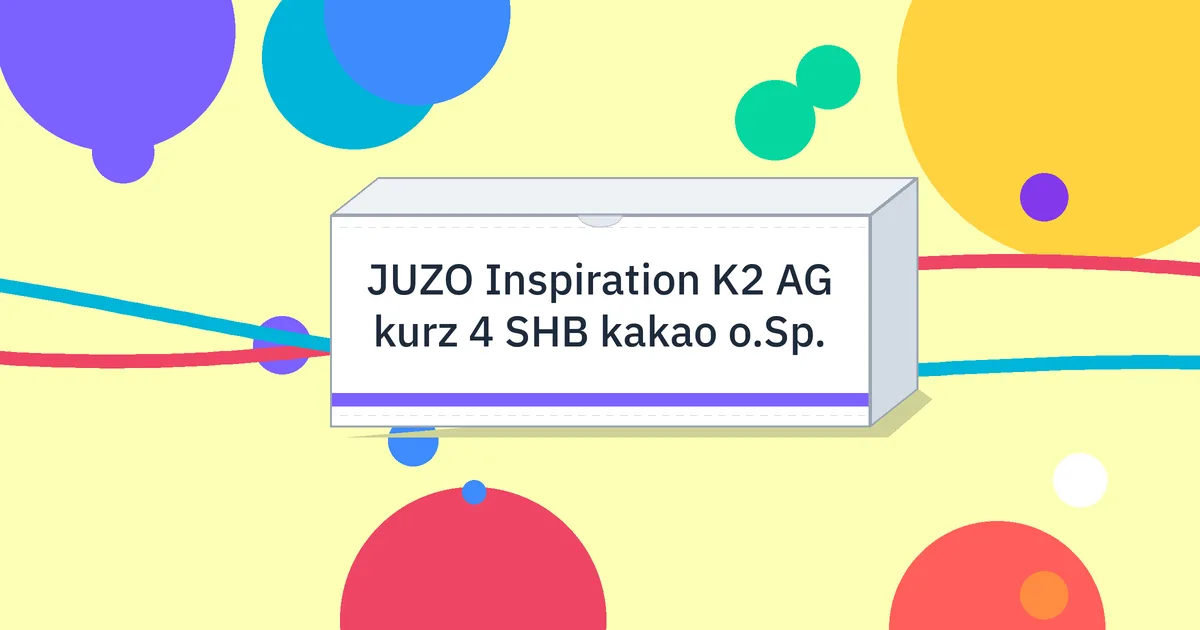 Symbolbild: Packung mit der Aufschrift JUZO Inspiration K2 AG kurz 4 SHB kakao o.Sp. (PZN 14922223) – Verfügbarkeit und Bezug in Apotheken in Frankfurt am Main