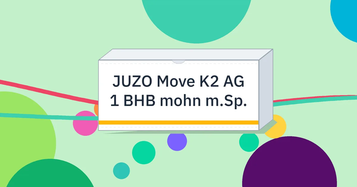 Symbolbild: Packung mit der Aufschrift JUZO Move K2 AG 1 BHB mohn m.Sp. (PZN 18555827) – Verfügbarkeit und Bezug in Apotheken in Frankfurt am Main