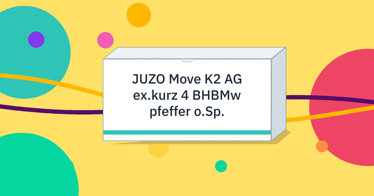 Symbolbild: Packung mit der Aufschrift JUZO Move K2 AG ex.kurz 4 BHBMw pfeffer o.Sp. (PZN 16649636) – Verfügbarkeit und Bezug in Apotheken in Frankfurt am Main