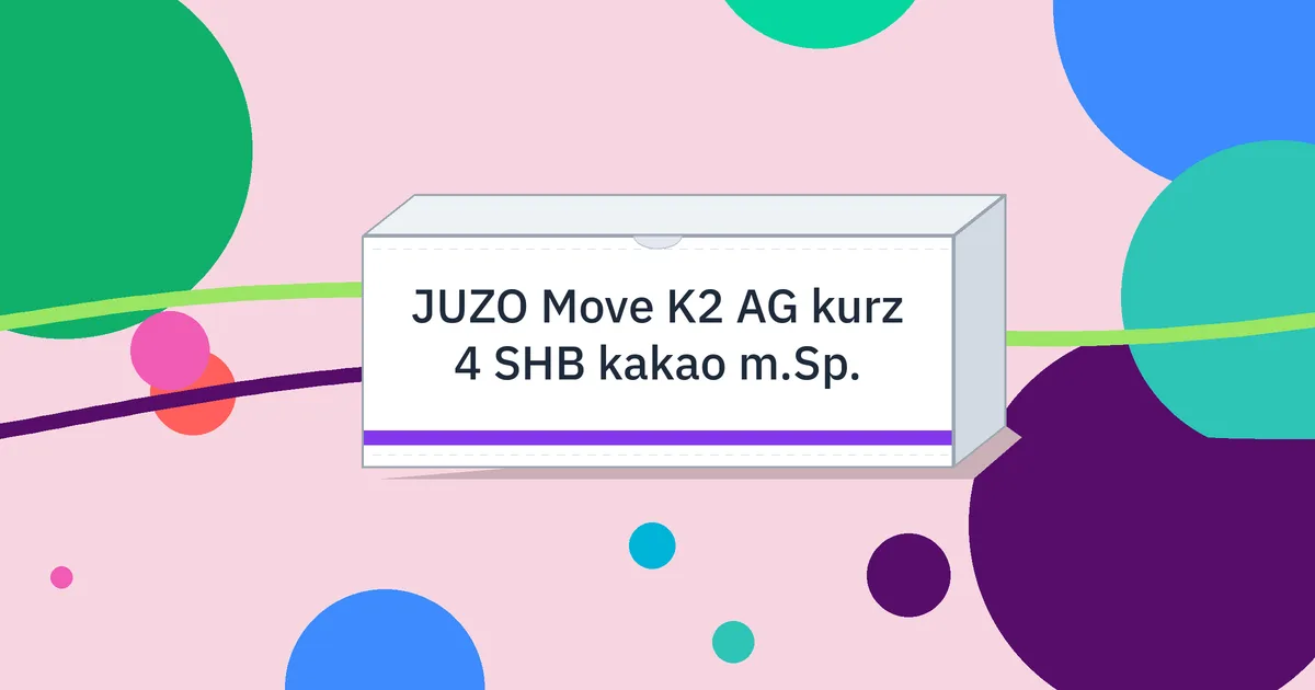 Symbolbild: Packung mit der Aufschrift JUZO Move K2 AG kurz 4 SHB kakao m.Sp. (PZN 18559624) – Verfügbarkeit und Bezug in Apotheken in Frankfurt am Main
