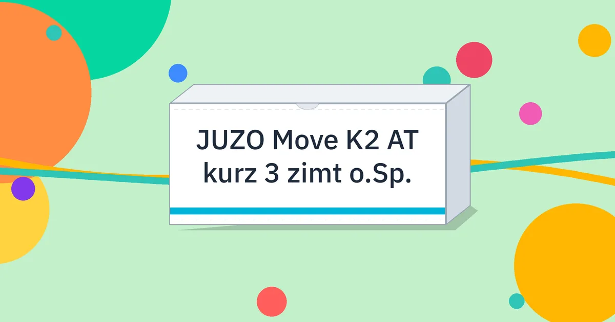 Symbolbild: Packung mit der Aufschrift JUZO Move K2 AT kurz 3 zimt o.Sp. (PZN 20675303) – Verfügbarkeit und Bezug in Apotheken in Frankfurt am Main