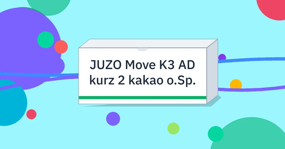 Symbolbild: Packung mit der Aufschrift JUZO Move K3 AD kurz 2 kakao o.Sp. (PZN 18572607) – Verfügbarkeit und Bezug in Apotheken in Frankfurt am Main