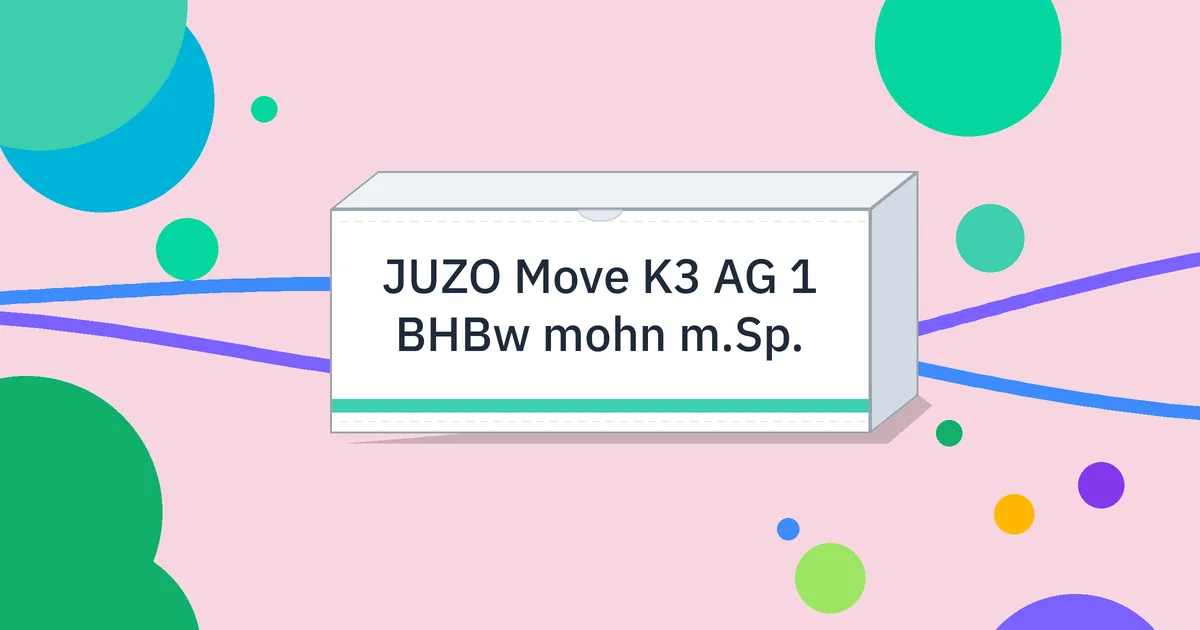 Symbolbild: Packung mit der Aufschrift JUZO Move K3 AG 1 BHBw mohn m.Sp. (PZN 18587690) – Verfügbarkeit und Bezug in Apotheken in Frankfurt am Main