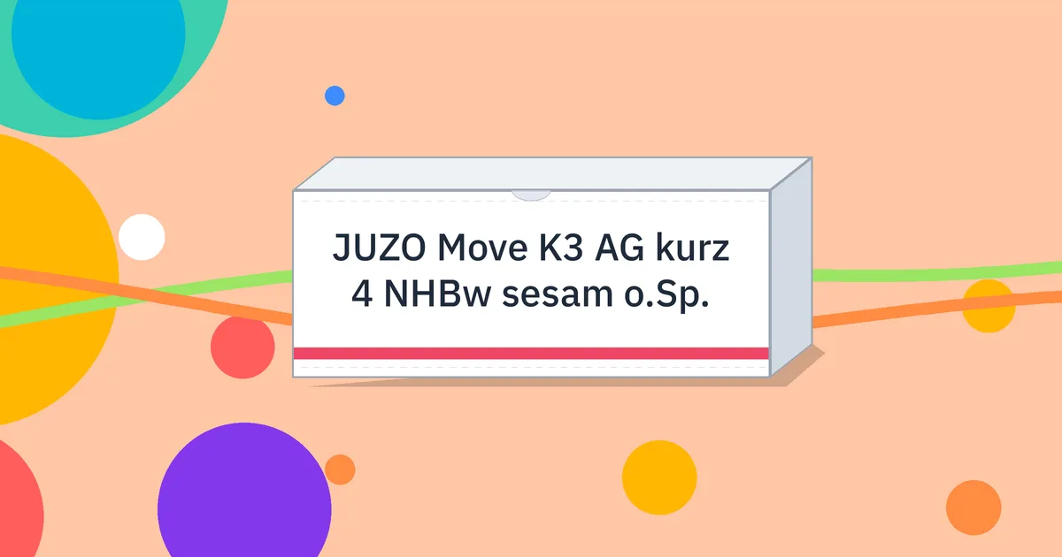 Symbolbild: Packung mit der Aufschrift JUZO Move K3 AG kurz 4 NHBw sesam o.Sp. (PZN 18580535) – Verfügbarkeit und Bezug in Apotheken in Frankfurt am Main