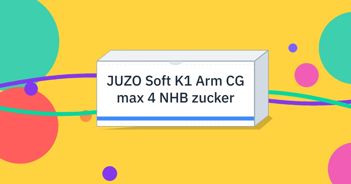 Symbolbild: Packung mit der Aufschrift JUZO Soft K1 Arm CG max 4 NHB zucker (PZN 15508678) – Verfügbarkeit und Bezug in Apotheken in Frankfurt am Main