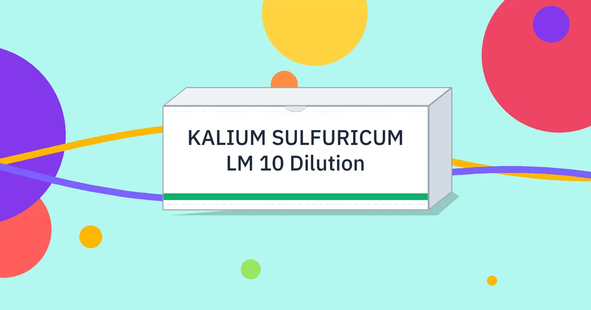 Symbolbild: Packung mit der Aufschrift KALIUM SULFURICUM LM 10 Dilution (PZN 12926292) – Verfügbarkeit und Bezug in Apotheken in Frankfurt am Main