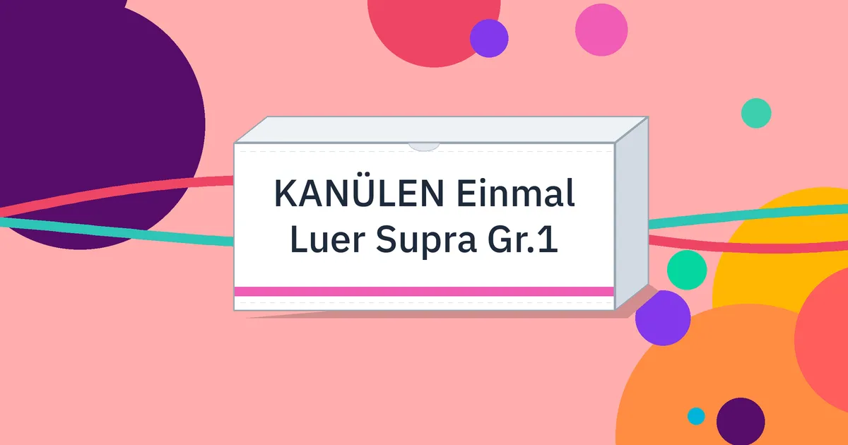 Symbolbild: Packung mit der Aufschrift KANÜLEN Einmal Luer Supra Gr.1 (PZN 03181663) – Verfügbarkeit und Bezug in Apotheken in Frankfurt am Main