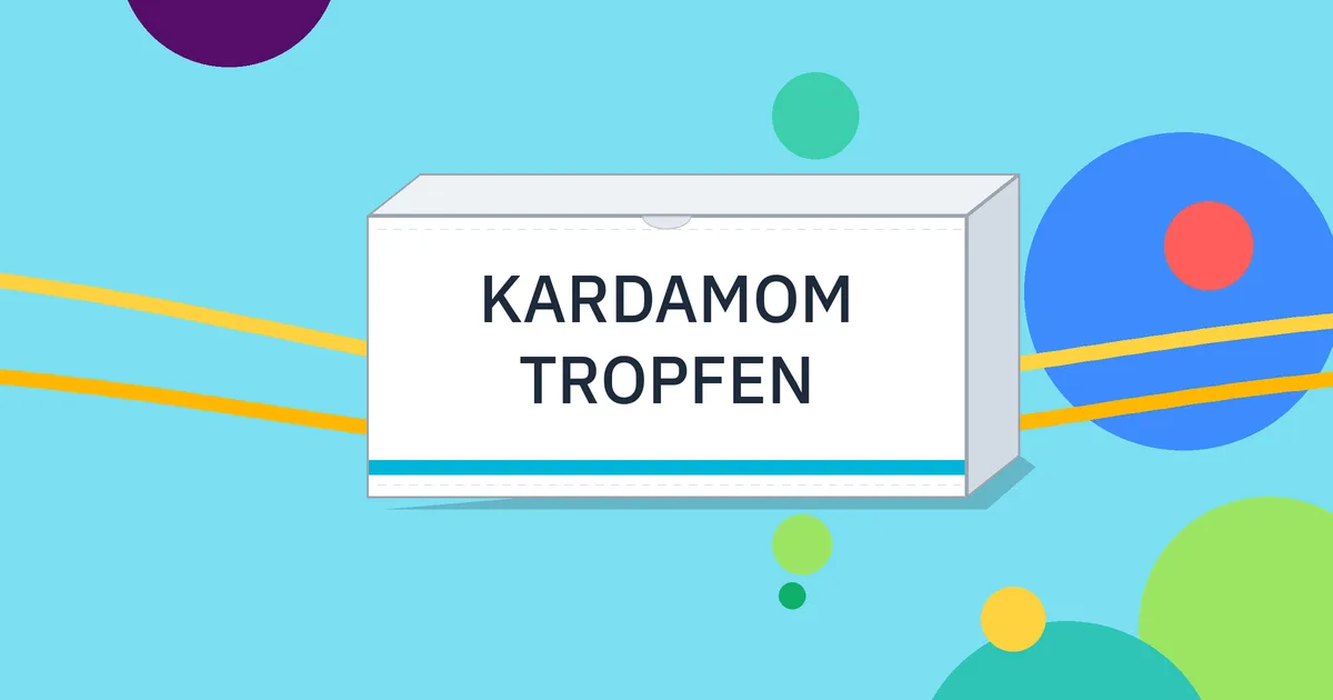 Symbolbild: Packung mit der Aufschrift KARDAMOM TROPFEN (PZN 14282427) – Verfügbarkeit und Bezug in Apotheken in Frankfurt am Main