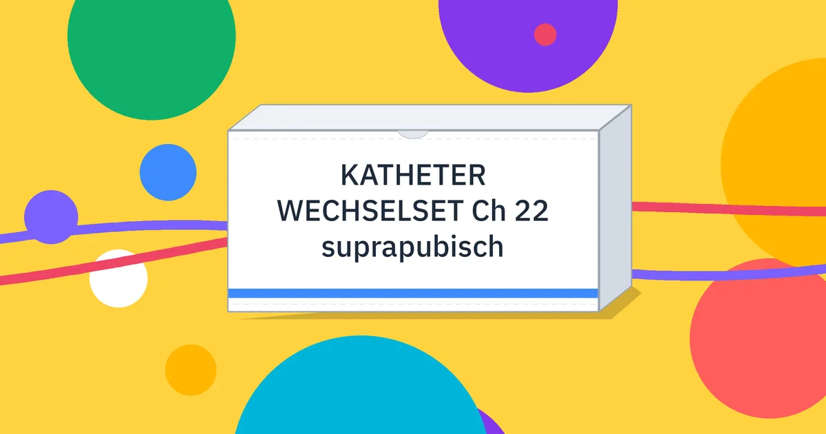 Symbolbild: Packung mit der Aufschrift KATHETER WECHSELSET Ch 22 suprapubisch (PZN 01463127) – Verfügbarkeit und Bezug in Apotheken in Frankfurt am Main