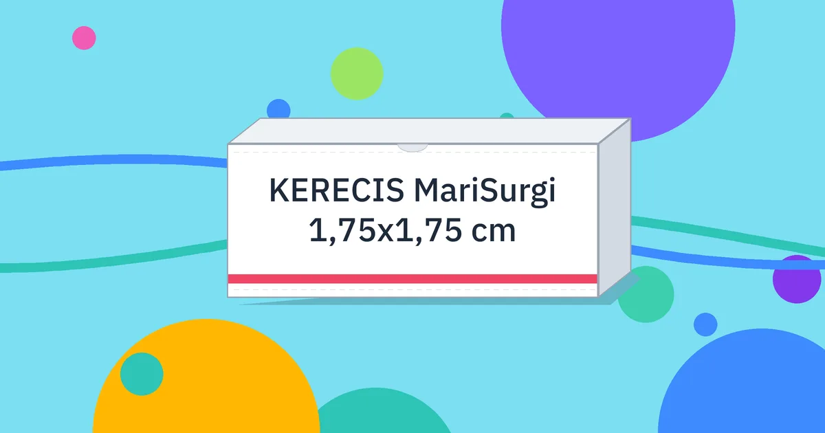 Symbolbild: Packung mit der Aufschrift KERECIS MariSurgi 1,75x1,75 cm (PZN 20600392) – Verfügbarkeit und Bezug in Apotheken in Frankfurt am Main