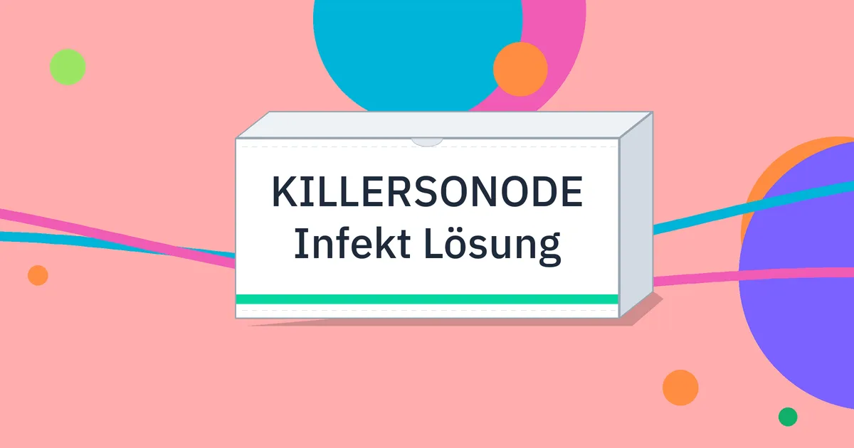Symbolbild: Packung mit der Aufschrift KILLERSONODE Infekt Lösung (PZN 17880761) – Verfügbarkeit und Bezug in Apotheken in Frankfurt am Main