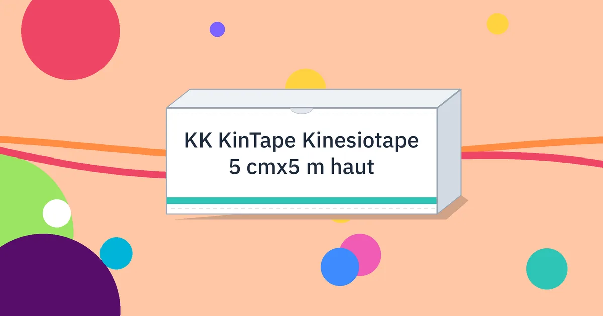 Symbolbild: Packung mit der Aufschrift KK KinTape Kinesiotape 5 cmx5 m haut (PZN 10118688) – Verfügbarkeit und Bezug in Apotheken in Frankfurt am Main