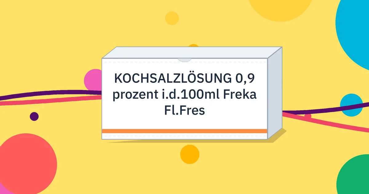 Symbolbild: Packung mit der Aufschrift KOCHSALZLÖSUNG 0,9 prozent i.d.100ml Freka Fl.Fres (PZN 06178532) – Verfügbarkeit und Bezug in Apotheken in Frankfurt am Main